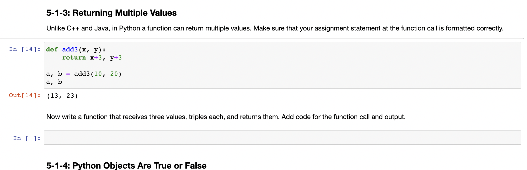 Solved Lab 5-1: Python Shortcuts Instructions: for cells in | Chegg.com