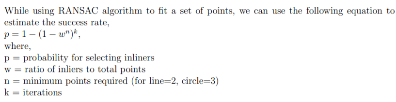 Solved While using RANSAC algorithm to fit a set of points, | Chegg.com