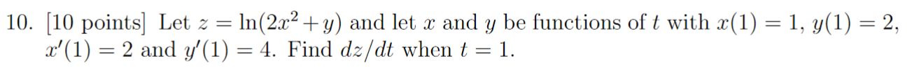 Solved Multivariable calculus chain rule. What is the value | Chegg.com
