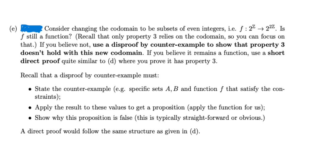 Solved d) → Fill out the following table with a direct proof | Chegg.com