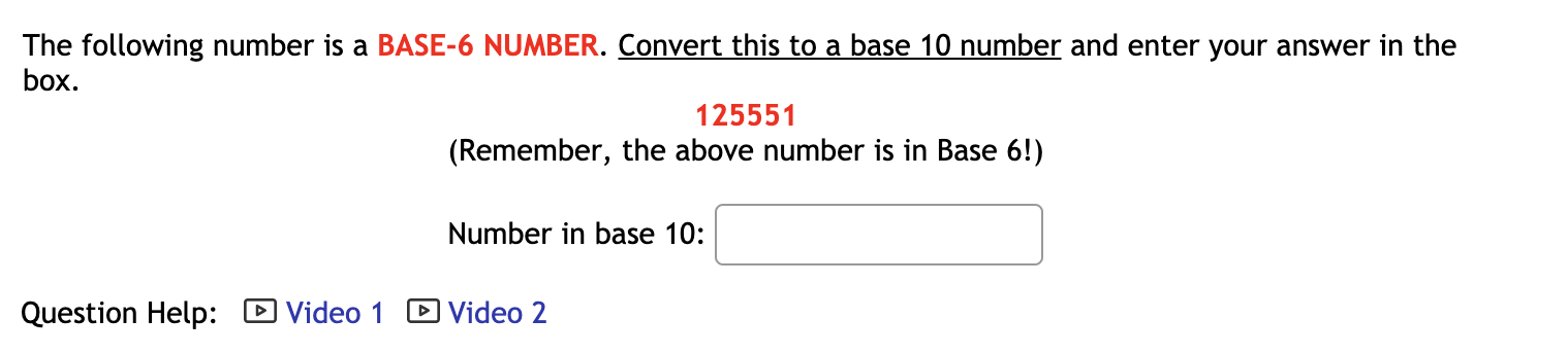 Solved The following number is a BASE-6 NUMBER. Convert this | Chegg.com