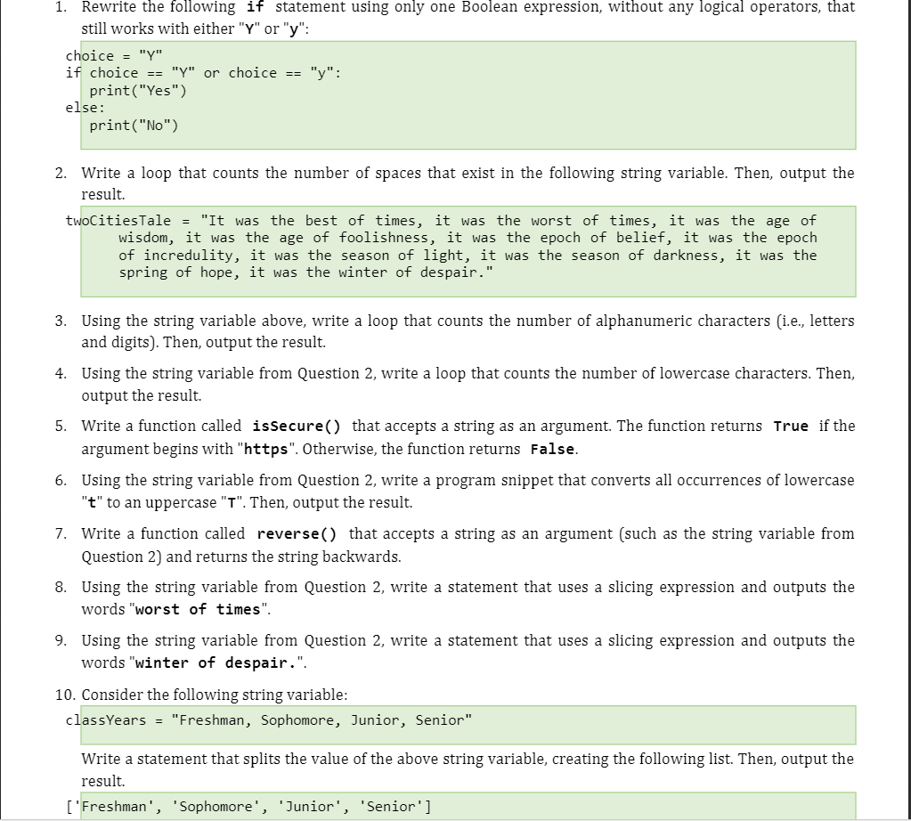 Solved 1. Rewrite the following if statement using only one | Chegg.com