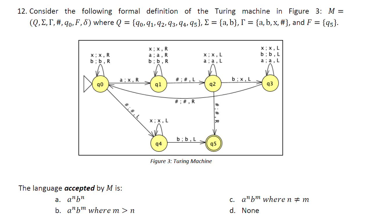 Solved 12. Consider the following formal definition of the | Chegg.com