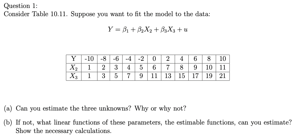Solved Question 1: Consider Table 10.11. Suppose you want to | Chegg.com