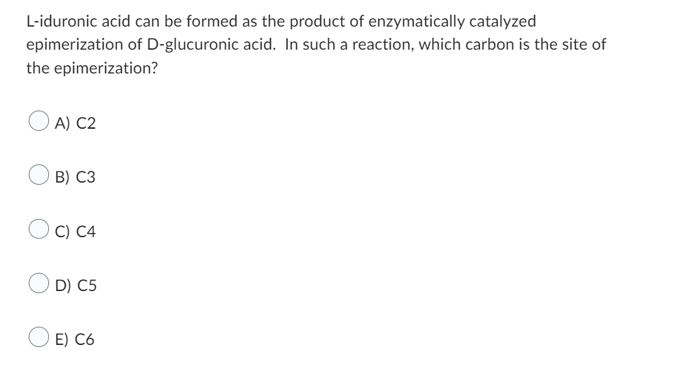 Solved The structure of L-iduronic acid is shown below in | Chegg.com