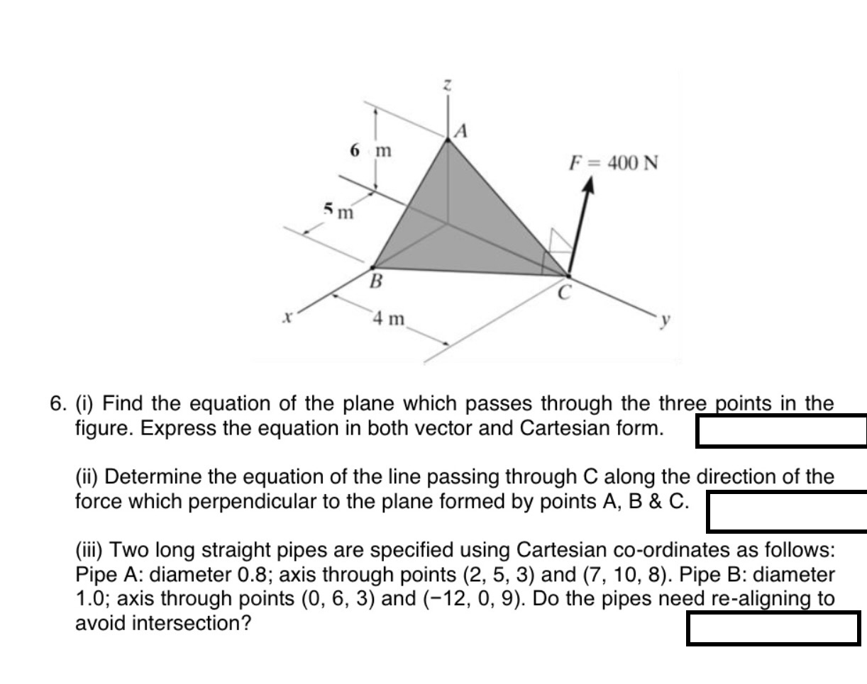 Solved (i) ﻿Find the equation of the plane which passes | Chegg.com