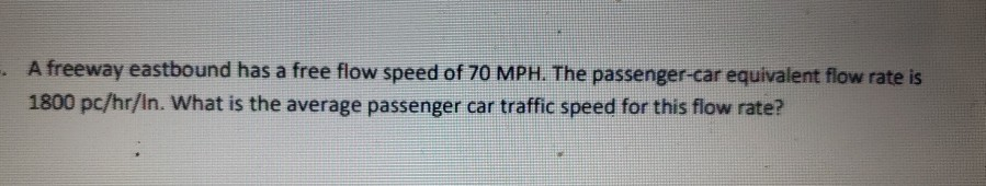 Solved 1. The mean speed on a road is given by the | Chegg.com