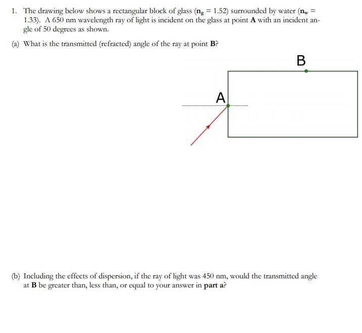 Solved 1. The drawing below shows a rectangular block of | Chegg.com