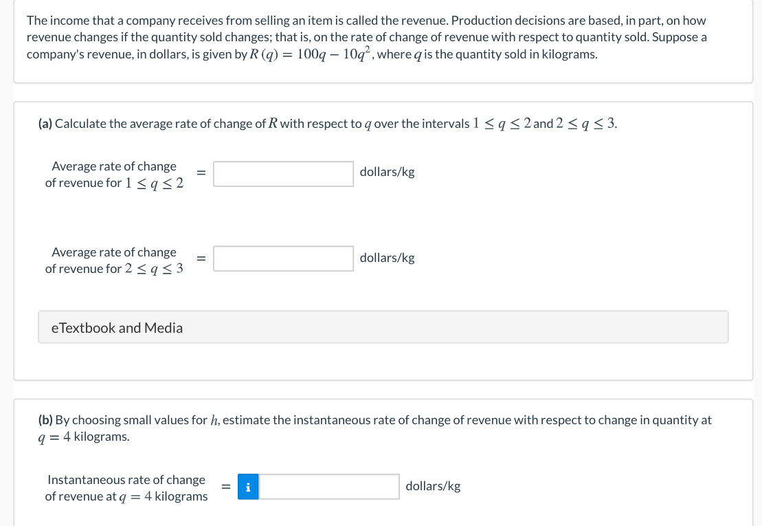 Solved The income that a company receives from selling an | Chegg.com
