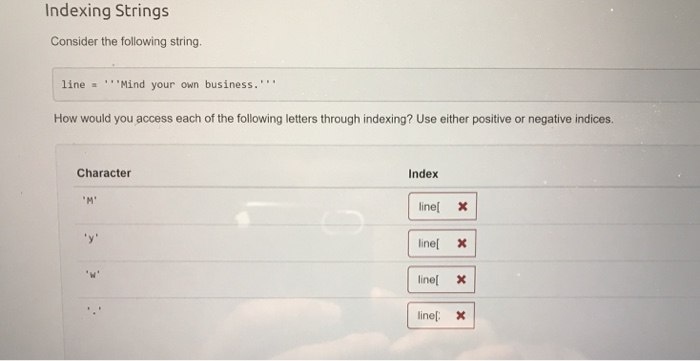 Solved Indexing Strings Consider The Following String Line 6720