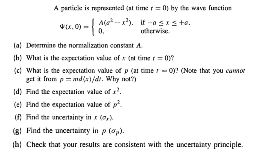 Solved A particle is represented (at time 0) by the wave | Chegg.com