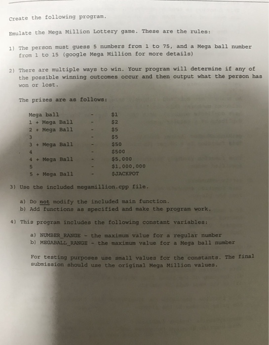 Solved Create the following program. Emulate the Mega | Chegg.com