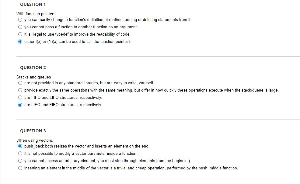 Solved With function pointers you can easily change a | Chegg.com