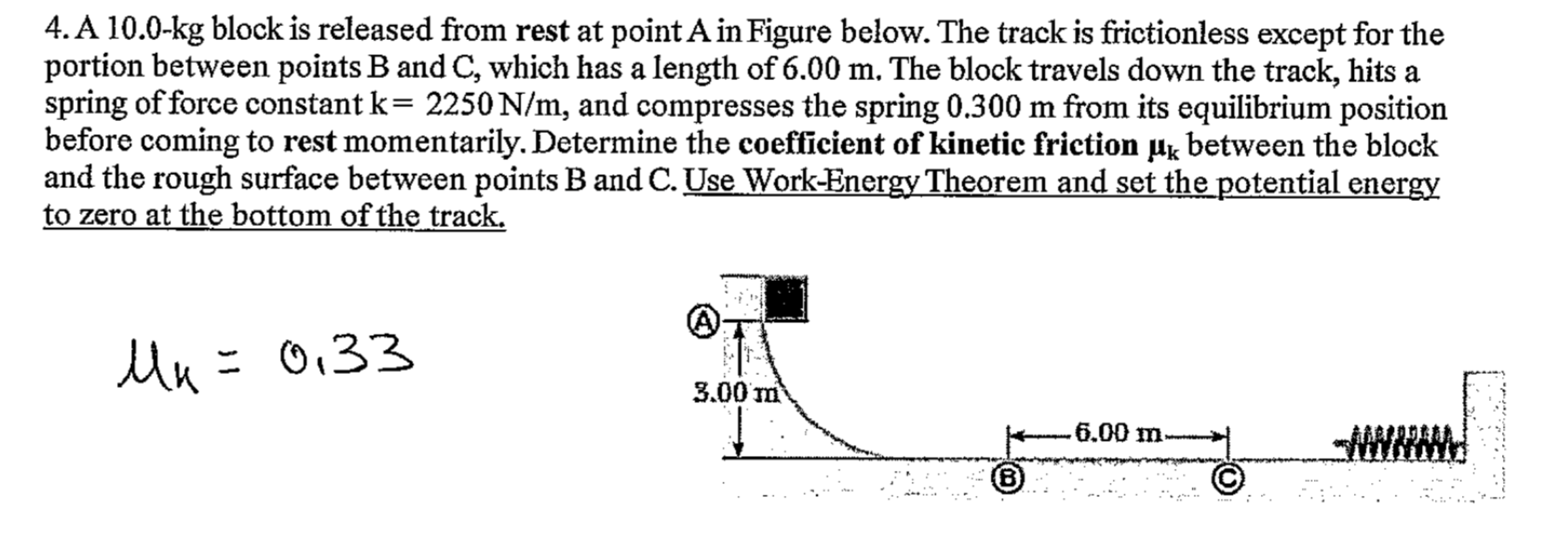 Solved 4. A 10.0-kg block is released from rest at point A | Chegg.com