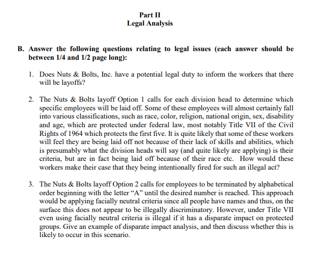 Solved Read the fact pattern for the assignment. Then answer | Chegg.com