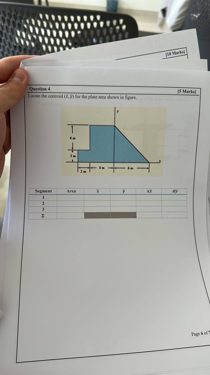 Solved [10 ﻿Marks]Question 4[5.Marks]Locate the centroid | Chegg.com
