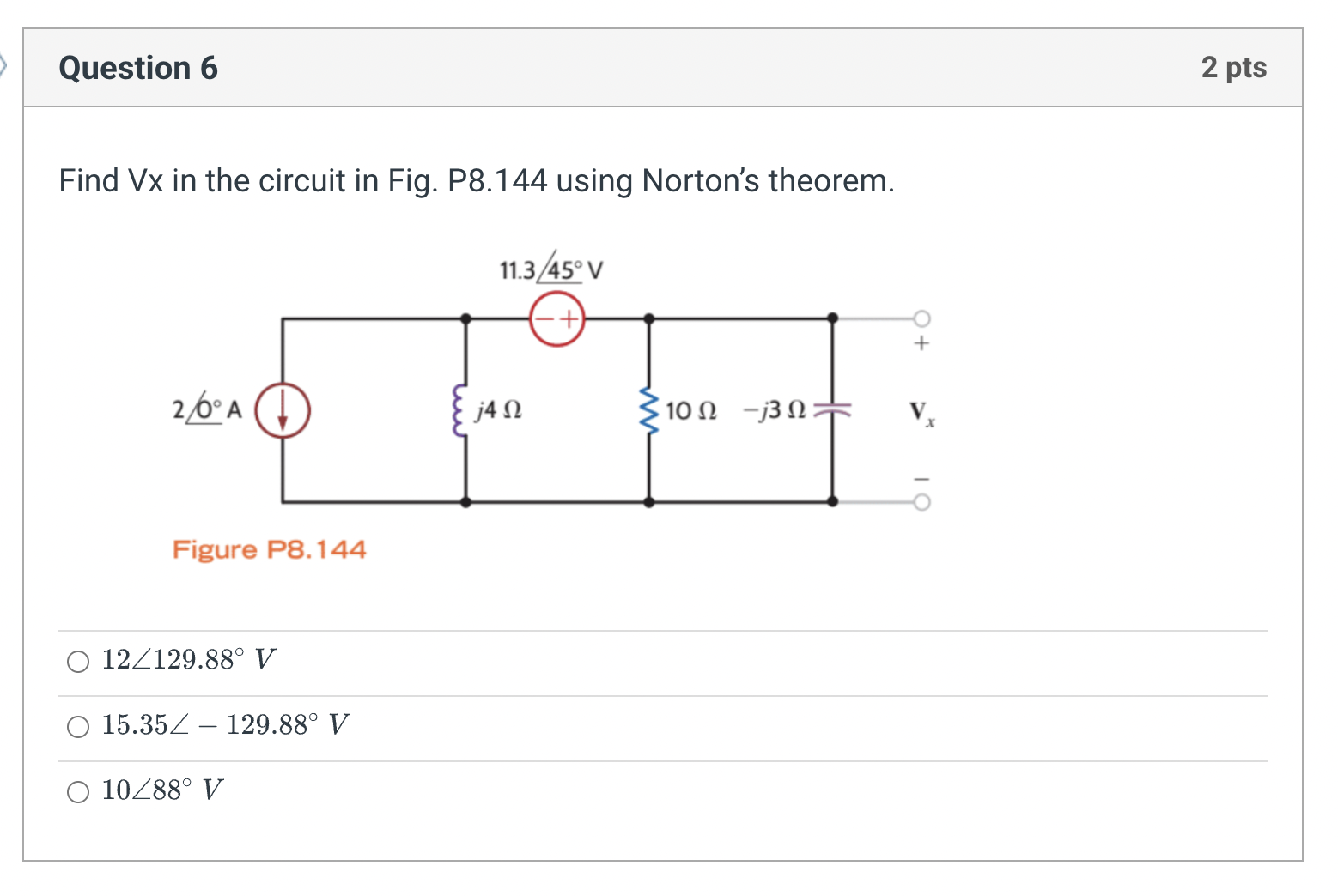 Solved Find Vx in the circuit in Fig. P8.144 using Norton's | Chegg.com