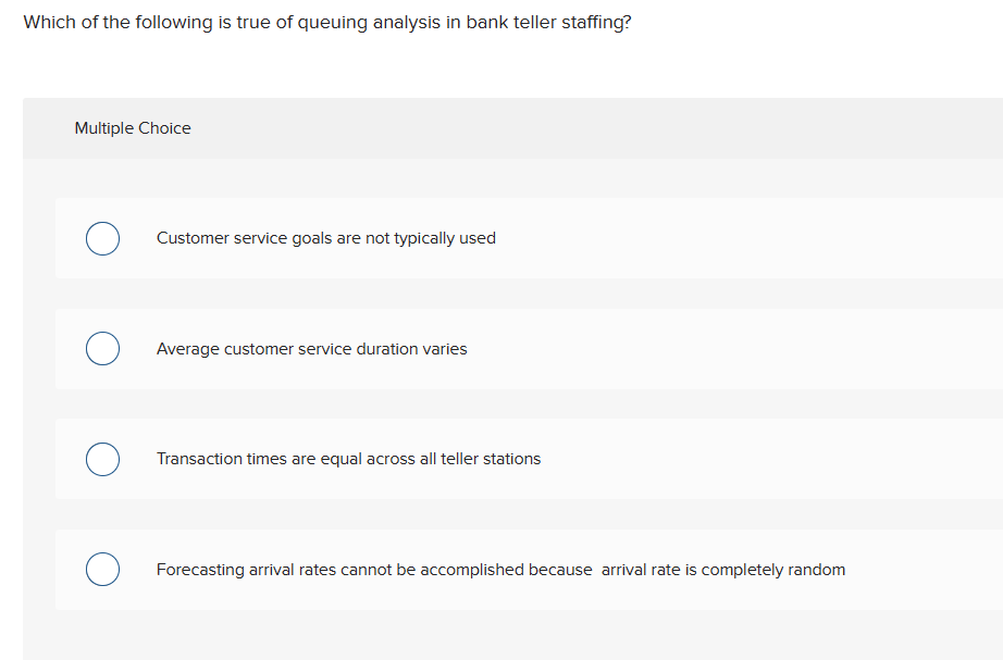 Solved Which of the following is true of queuing analysis in | Chegg.com
