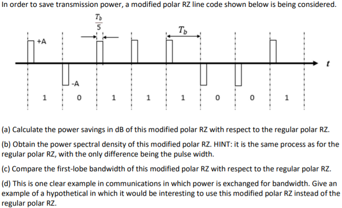 In order to save transmission power, a modified polar | Chegg.com