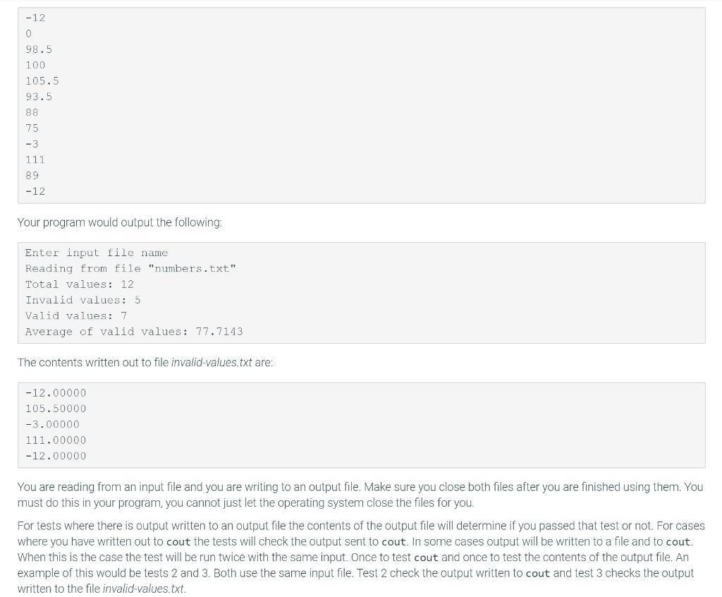 Solved In this program you will be reading numbers from a | Chegg.com