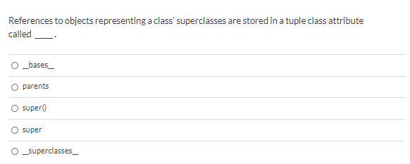 Solved References to objects representing a class' | Chegg.com