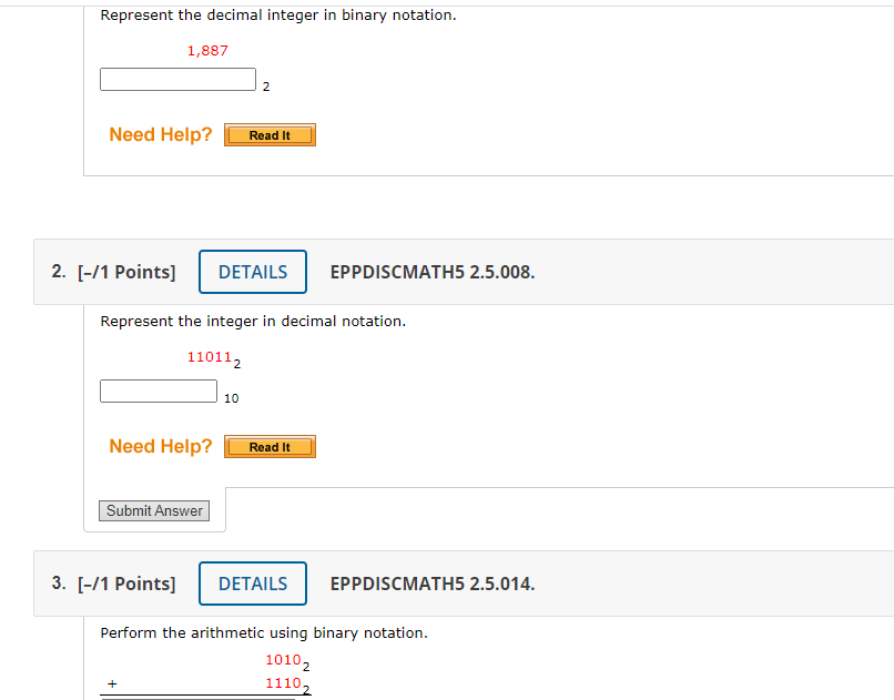 Solved Represent The Decimal Integer In Binary Notation