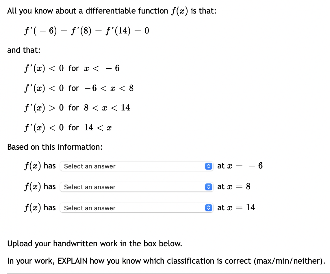 Solved You know that g(x) is a differentiable function and | Chegg.com