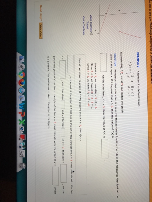 Solved EXAMPLE 7 A function f is defined below. Evaluate | Chegg.com