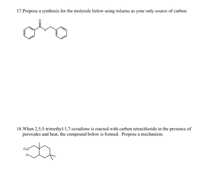 Solved 17.Propose a synthesis for the molecule below using | Chegg.com