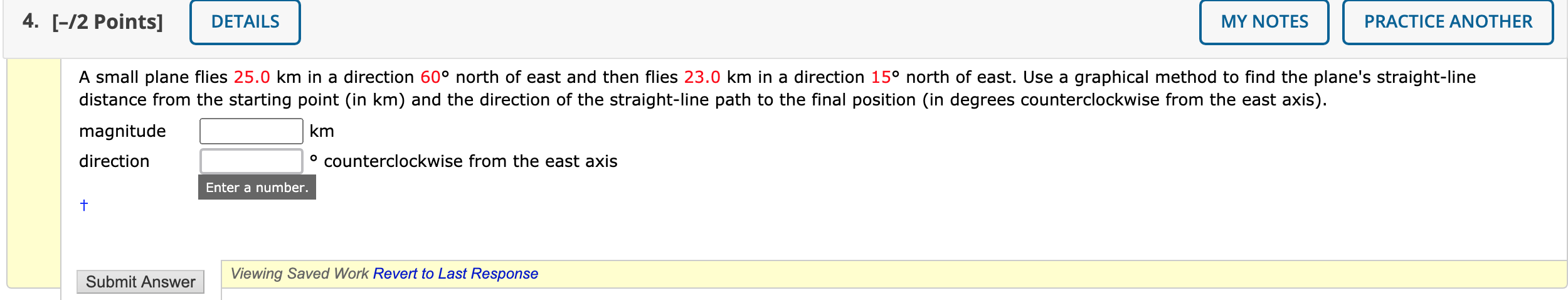 Solved 4. [-/2 Points] DETAILS MY NOTES PRACTICE ANOTHER A | Chegg.com