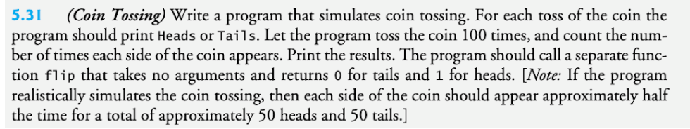 Solved 531 Coin Tossing Write A Program That Simulates 0211