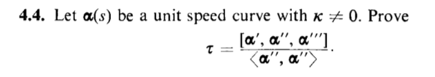 Solved 4.4. Let α(s) be a unit speed curve with K 0, Prove | Chegg.com