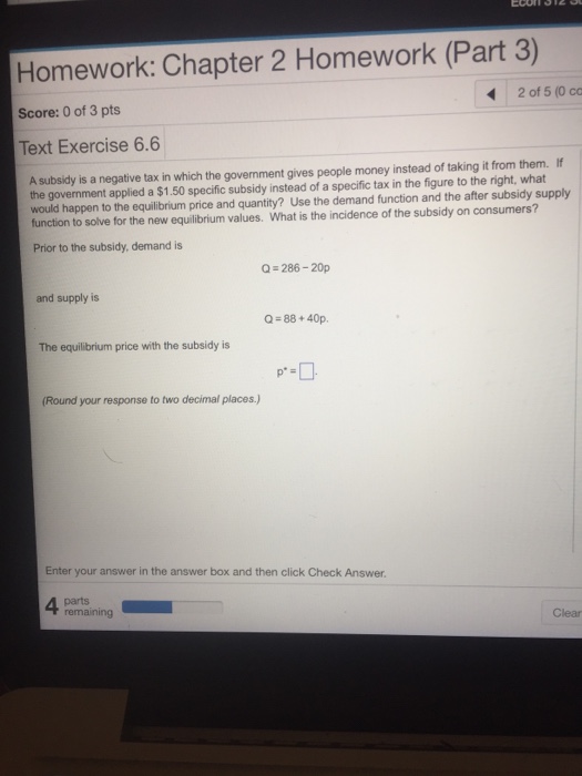Solved Homework: Chapter 2 Homework (Part 3) 2 of 5 (0 co | Chegg.com