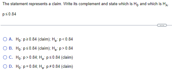 Solved The statement represents a claim. Write its | Chegg.com