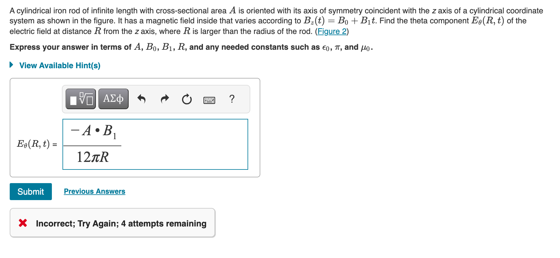 Learning Goal: To understand the terms in Faraday's | Chegg.com