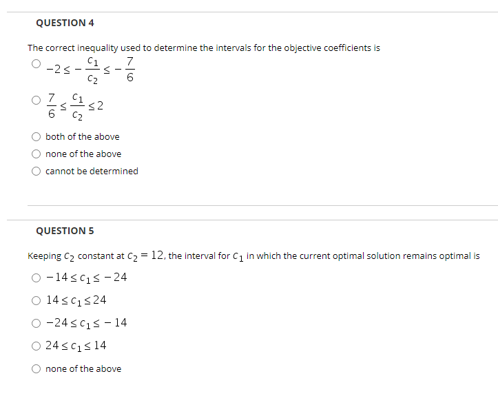 Solved QUESTION 7 Keeping C1 constant at C1 = 15, the | Chegg.com