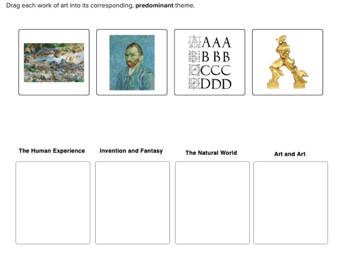 Drag each work of art into its corresponding, | Chegg.com