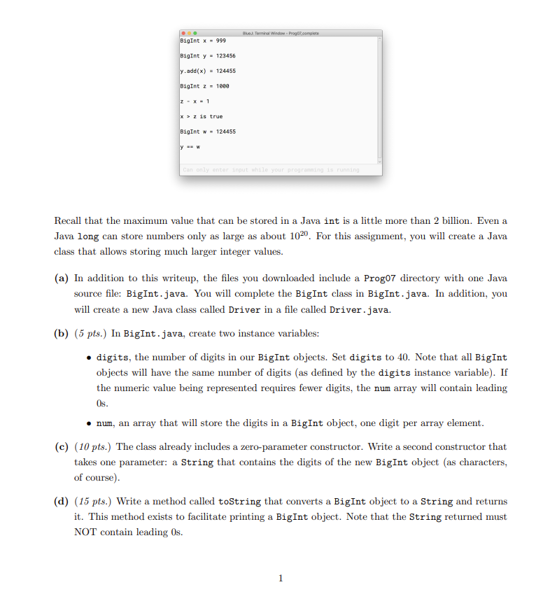 Solved Blue Termine Window Poconglet BigInt x = 999 BigInt y | Chegg.com