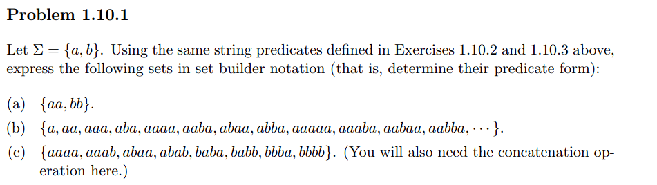 Solved Let Σ={a,b}. Using the same string predicates defined | Chegg.com