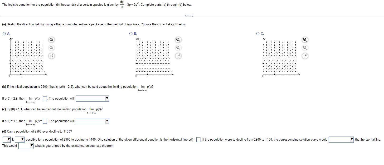 Solved The logistic equation for the population (in | Chegg.com