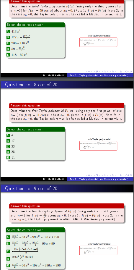Solved Determine the third Taylor polynomial P3(x) (using | Chegg.com