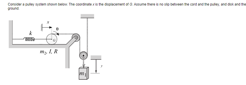 Solved Consider a pulley system shown below. Assume there is | Chegg.com