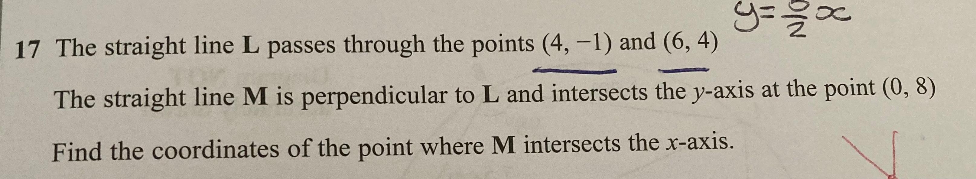 Solved y = 0 17 The straight line L passes through the | Chegg.com