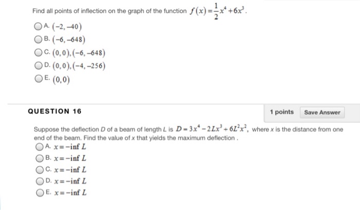Find all points of inflection on the graph of the | Chegg.com