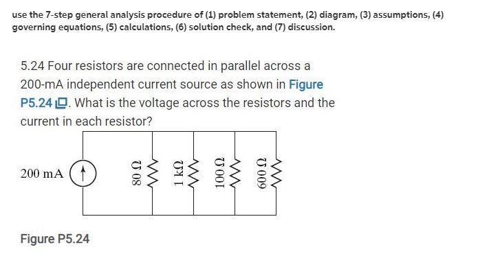 Solved use the 7-step general analysis procedure of (1) | Chegg.com
