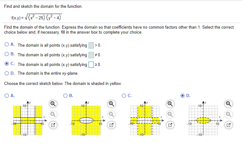 Solved Find and sketch the domain for the function. f(x,y) = | Chegg.com Solved Find and sketch the domain for the function. f(x,y) = | Chegg.com