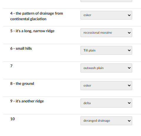 Solved 6 5 4 3 7 2 10 8. 9 1 Continental Landforms This is | Chegg.com