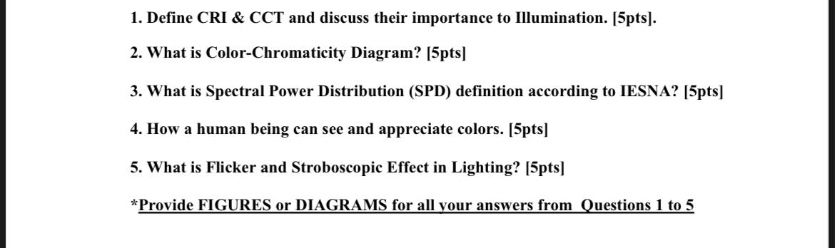 Solved 1. Define CRI & CCT and discuss their importance to | Chegg.com