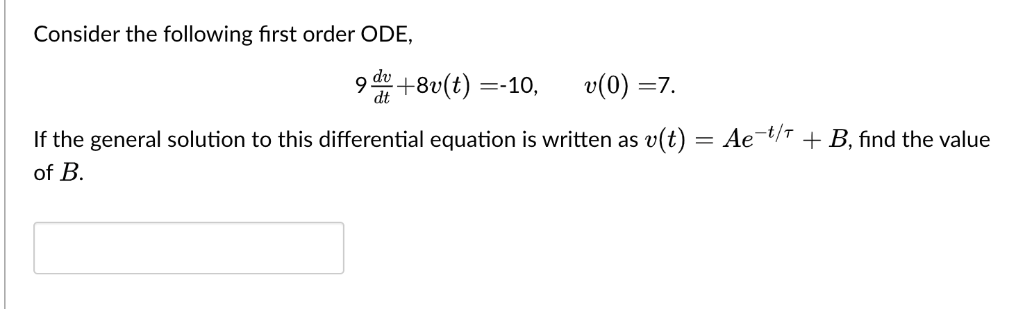 Solved Consider the following first order ODE, | Chegg.com