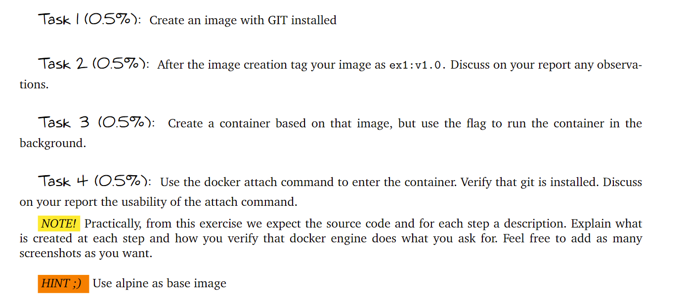 Solved Task ∣(0.5%): Create an image with GIT installed Task | Chegg.com